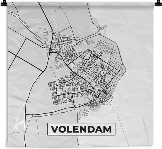 Wandkleed - Wanddoek - Plattegrond - Volendam - Kaart - Stadskaart ...