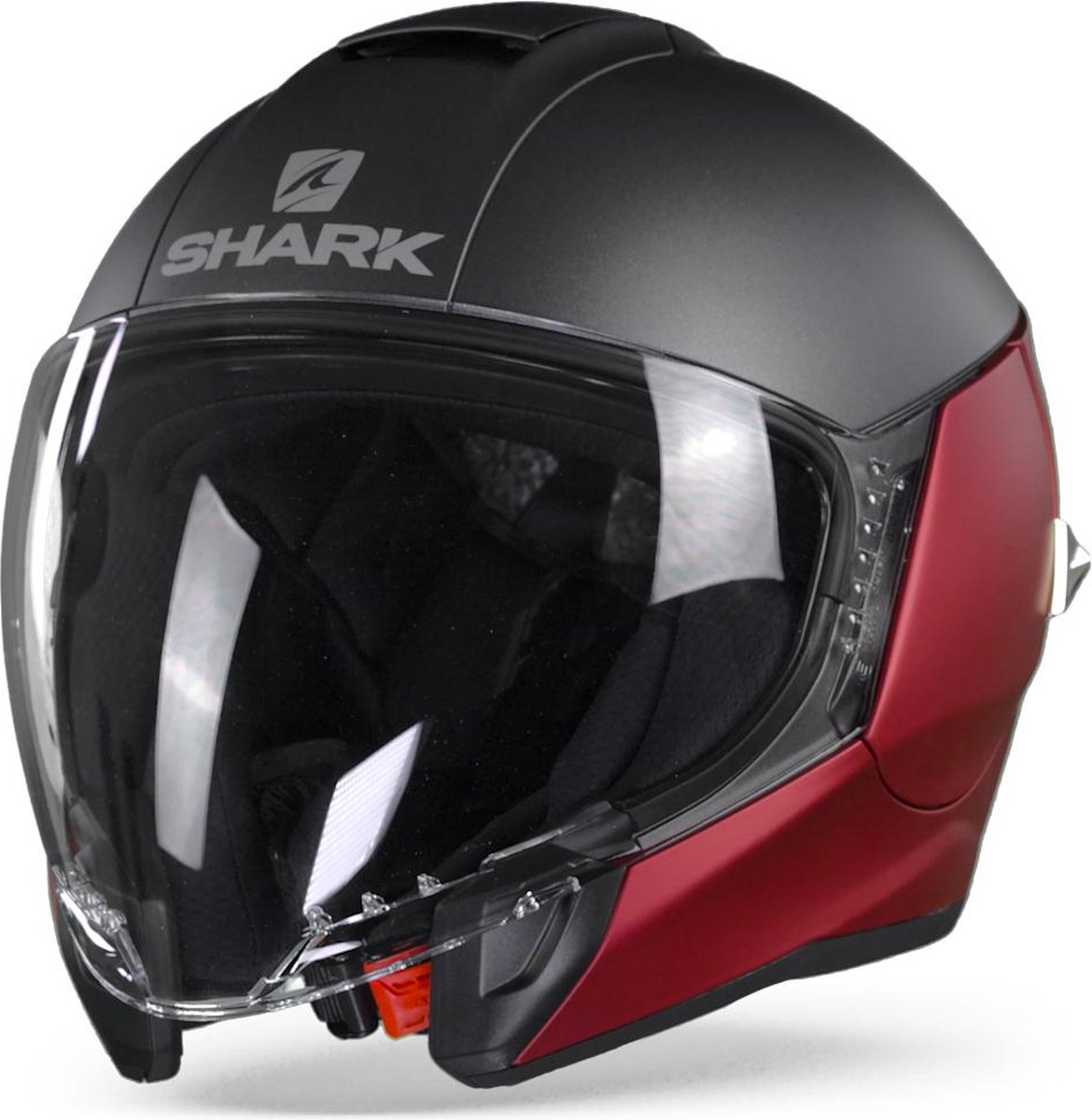 Shark Citycruiser RAR Dual Blank Mat Rood Antraciet Rood Jethelm S ...