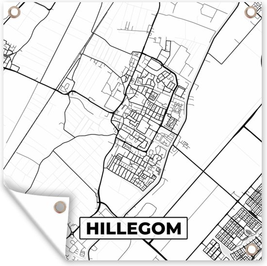 Tuin poster Plattegrond - Hillegom - Stadskaart - Kaart - 200x200 cm ...