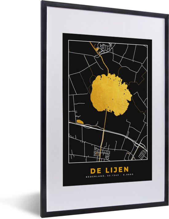 Fotolijst incl. Poster - Kaart - Plattegrond - Stadskaart - Nederland ...