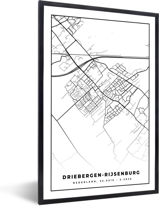 Fotolijst incl. Poster - Plattegrond - Driebergen-Rijsenburg - Kaart ...