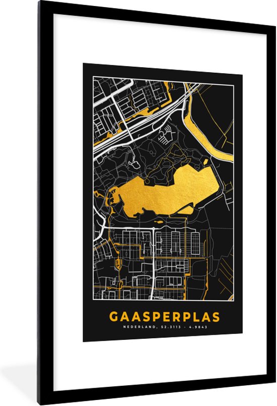 Fotolijst incl. Poster - Kaart - Plattegrond - Stadskaart - Nederland ...