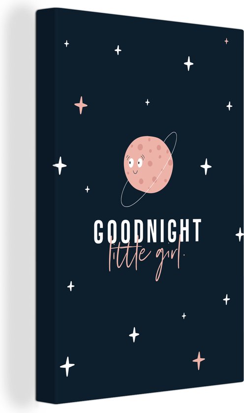 Canvas Schilderij Quotes - Goodnight little girl - Spreuken - Kinderen ...