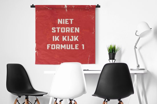 Wandkleed - Wanddoek - Niet storen ik kijk Formule 1 - Quotes ...