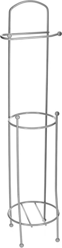 Staande wc/toiletrolhouder met reservoir grijs 66 cm van metaal - Wc ...
