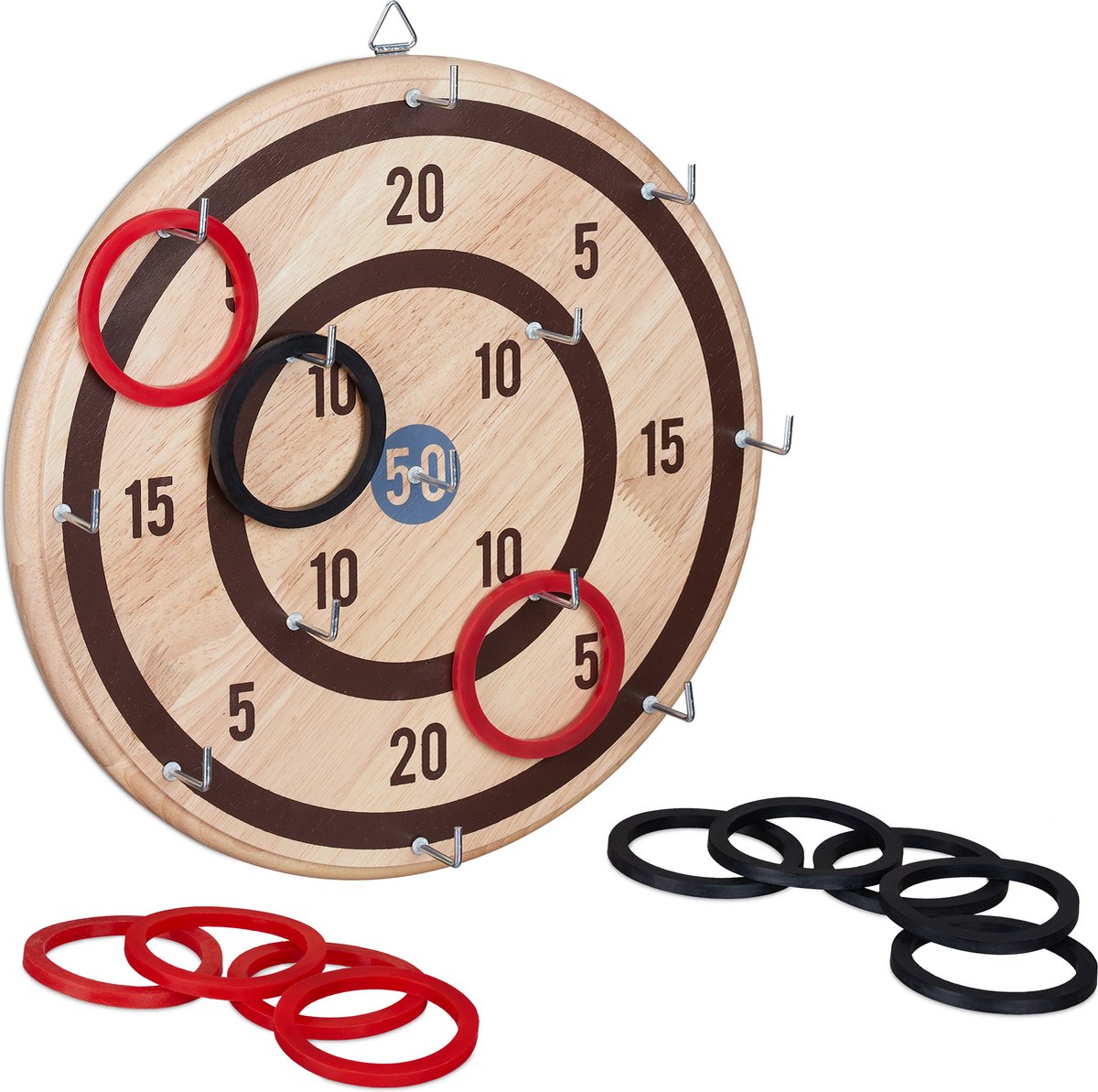 Relaxdays ringwerp spel - hout - ringwerpen - ringen gooien spel ...