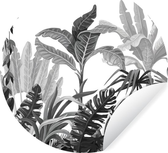 WallCircle - Muurstickers - Behangcirkel - Jungle - Bladeren - Planten - 50x50 cm -... | bol.com