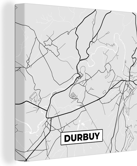 Toile Peinture City Map - Zwart Wit - Carte - Durbuy - België - Carte ...