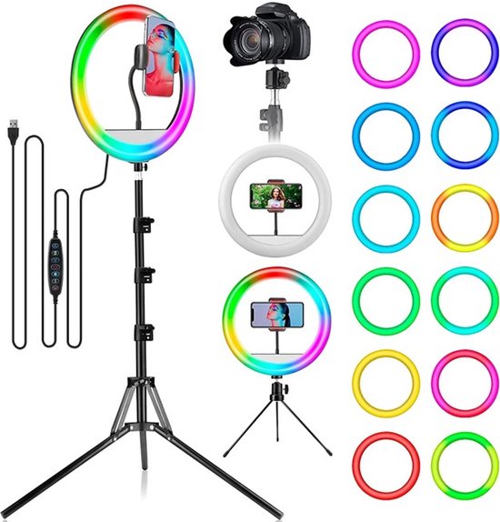 LED ring – Licht – LED – Statief lamp – Lamp – Statief – Kleurrijk ...