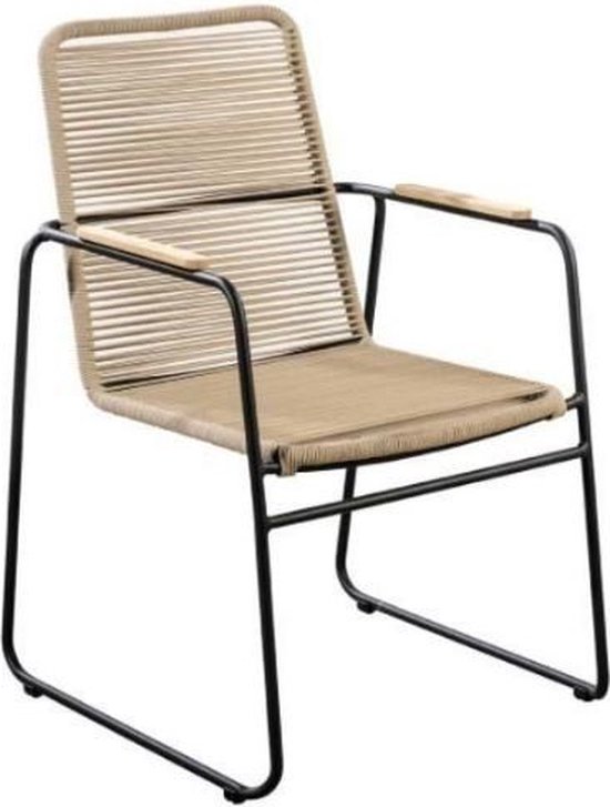 Yoi - Wasabi stackable dining chair alu black/rope natural | bol