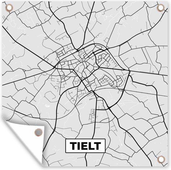 Tuindoek België – Tielt – Stadskaart – Kaart – Zwart Wit – Plattegrond ...
