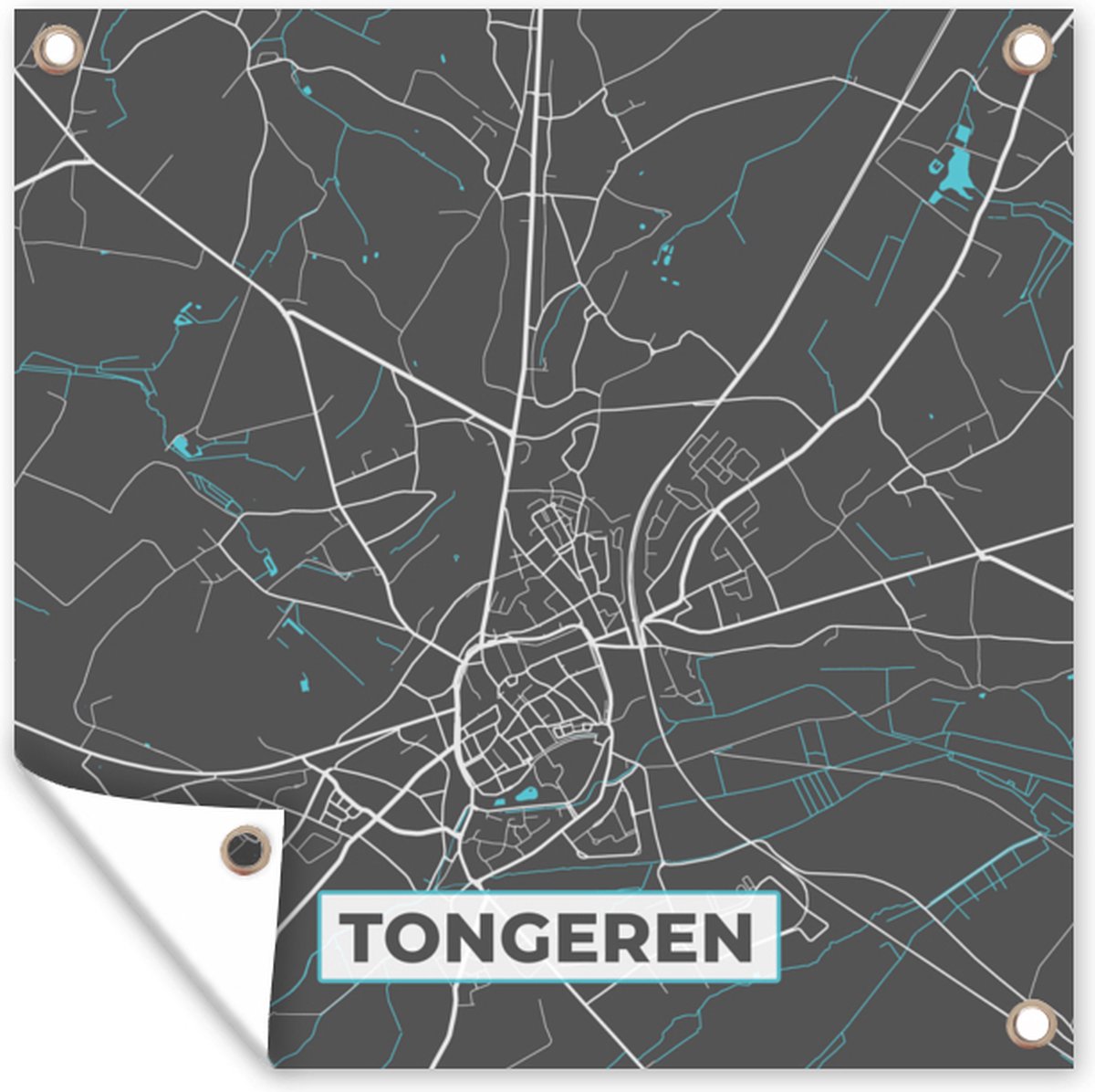 Tuindoek België – Tongeren – Stadskaart – Kaart – Blauw – Plattegrond ...