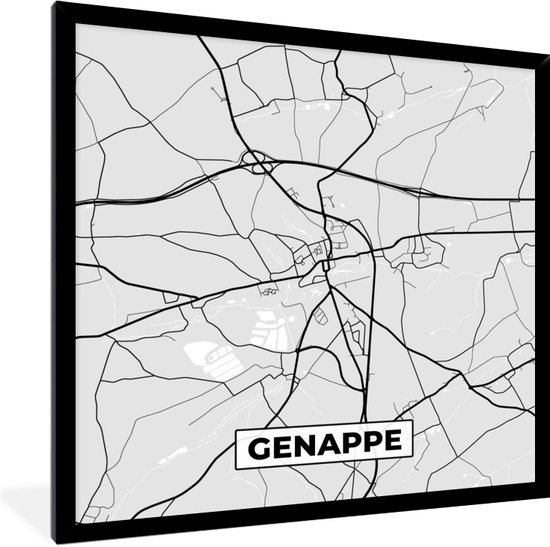 Poster Zwart Wit - Stadskaart – Plattegrond – België – Zwart Wit ...