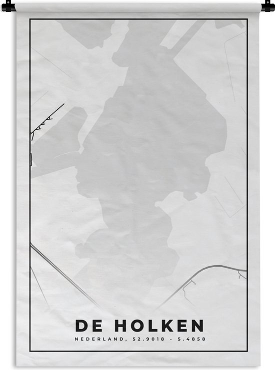 Wandkleed - Wanddoek - Plattegrond - De Holken - Friesland - Stadskaart ...