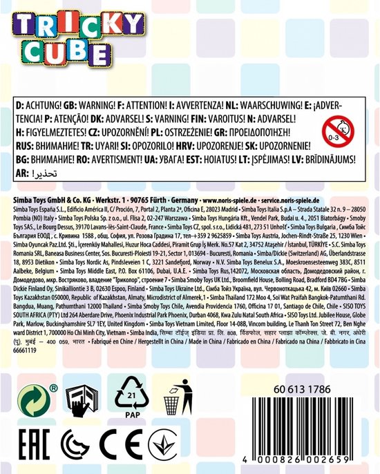 Noris - Tricky Cube - Rubiks kubus - Spel | Games | bol