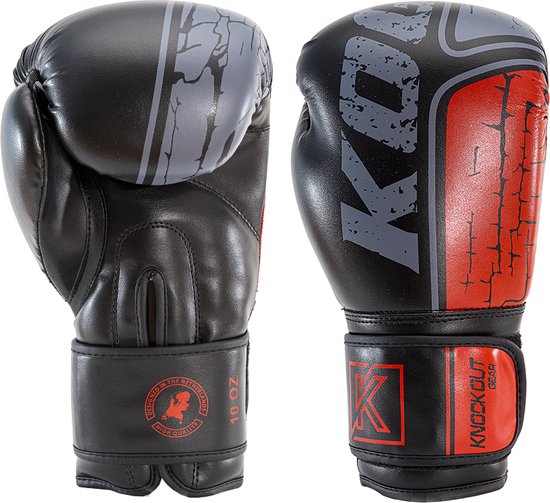 Knockout Gear Bokshandschoenen - Black/Rood/Grijs - 8 oz | bol.com