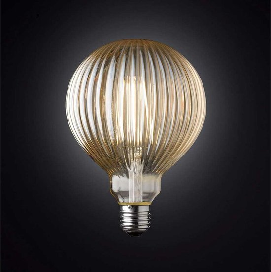 Wofi LED filament ribbel Globelamp G125 E27 4W 1800K Goud Niet dimbaar | bol.com