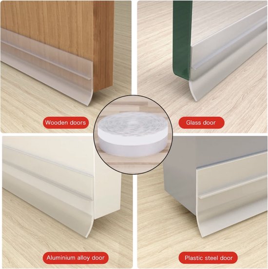 Tochtstrip voor Deuren - Wit - 5 Meter - 25mm - Hoogwaardig Silicone - Zelfklevend - ixen | bol