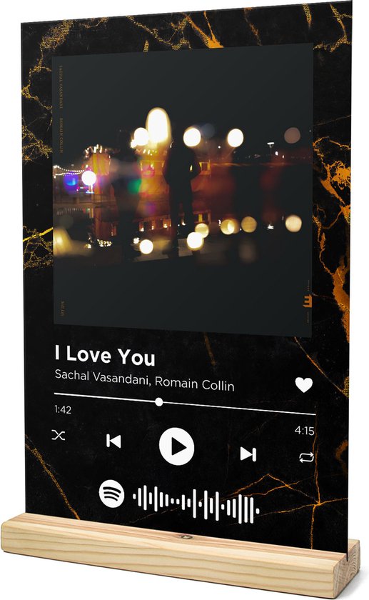 Songr Spotify Plaat - I Love You - Sachal Vasandani, Romain Collin - 20x30 - Zwart... | bol.com