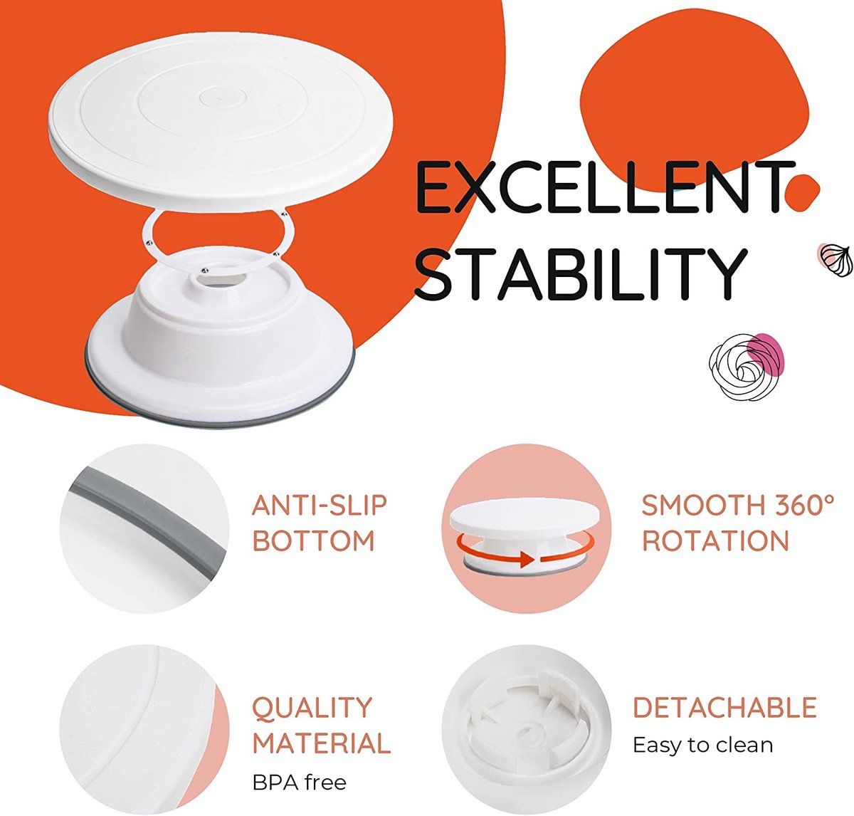 Wenburg roterende taartplaat, taartdecoratieset - bakaccessoires voor ...