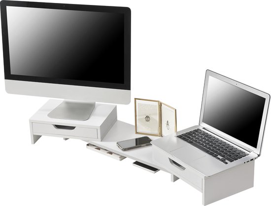 Monitorstandaard verhoger Marttila 60x22x11 cm wit | bol