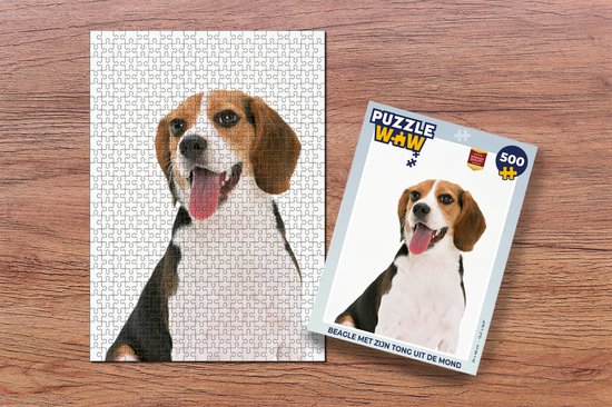 Puzzel Beagle met zijn tong uit de mond - Legpuzzel - Puzzel 500 ...