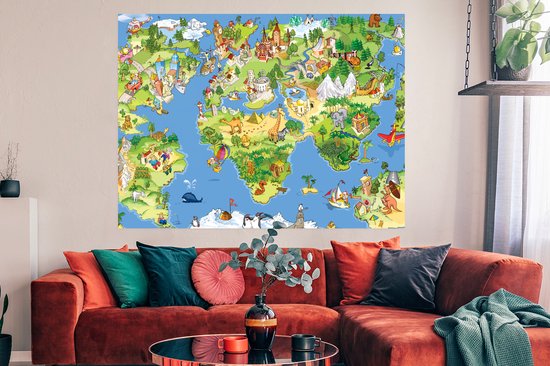 Poster kinderen - Kinderkamer decoratie - Wereldkaart - Kinderen ...