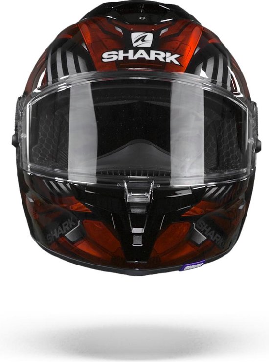 SHARK SPARTAN GT REPLIKAN KUR BLACK CHROME RED FULL FACE HELMET 2XL ...