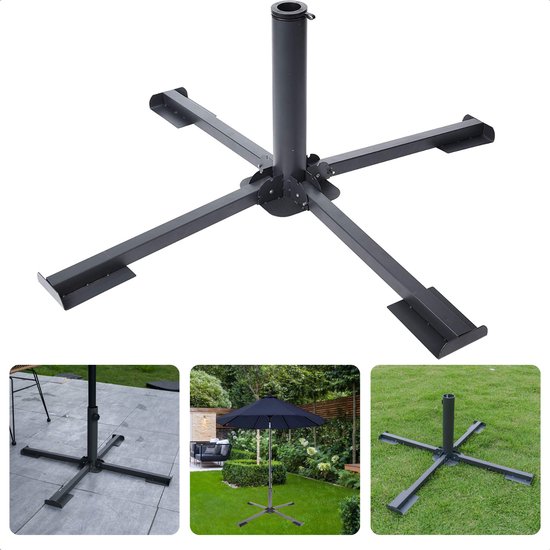 Cheqo® Metalen Parasolvoet - Inklapbaar - Extra Stevig - Verzwaren met ...