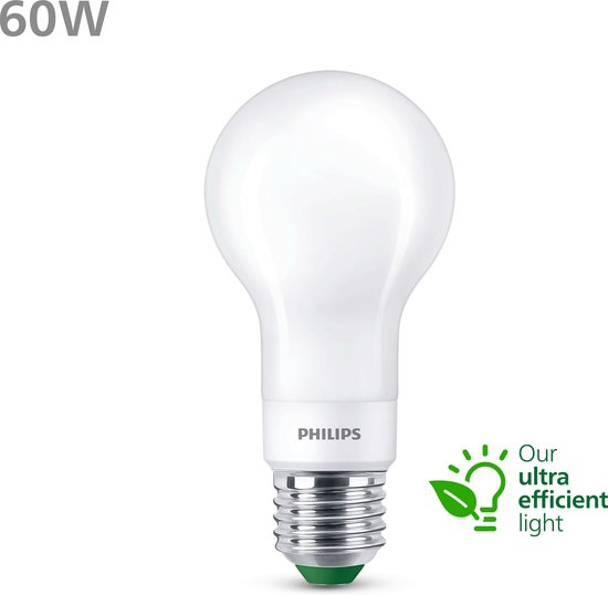 Philips Ultra Efficient LED lamp Mat - 60 W - E27 - Dimbaar warmwit licht | bol