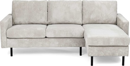 24Designs Cala Hoekbank Links/Rechts - Ribstof Naturel | bol.com