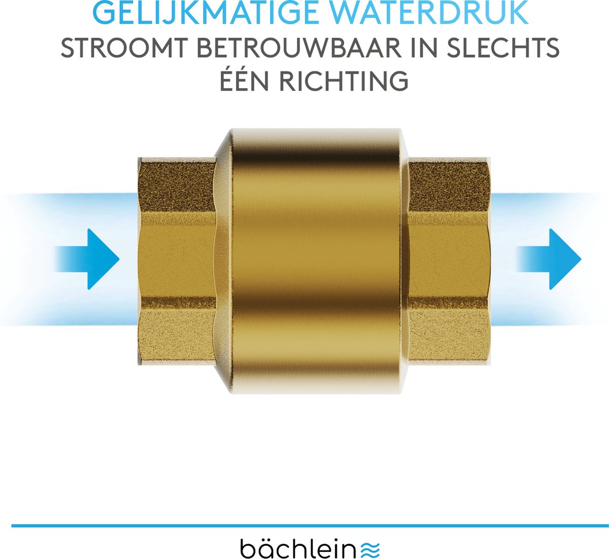 Bächlein universele terugslagklep - Messing terugslagklep met G 1/2 inch binnendraad... | bol