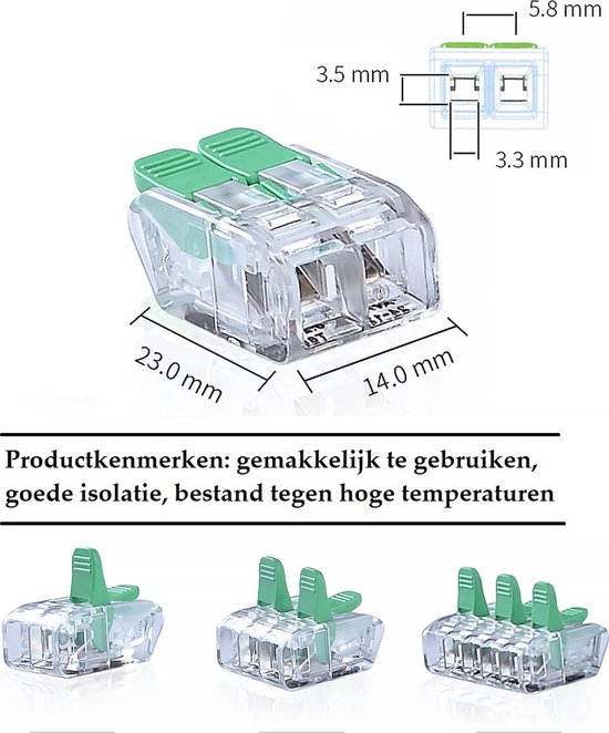 Lasklem - verbindingsklem - kabelklemmen - NURANUR - 2, 3 en 5 voudig ...