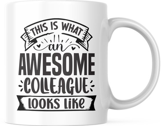 Grappige Mok met tekst: This is what an awesome colleague looks like ...
