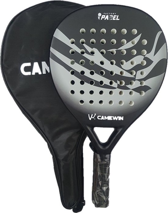 Padelracket - inclusief padeltas - Full carbon - Grijs - Zwart - Padel ...