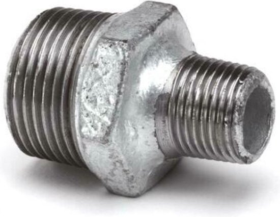 verloopnippel gegalvaniseerd, 2x buitendraad 2 x 1 inch | bol.