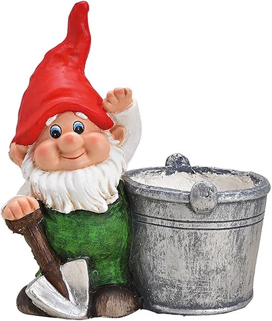 Tuinkabouter - Tuin - Kabouter - Plant - Tuinkabouter met bloempot | bol