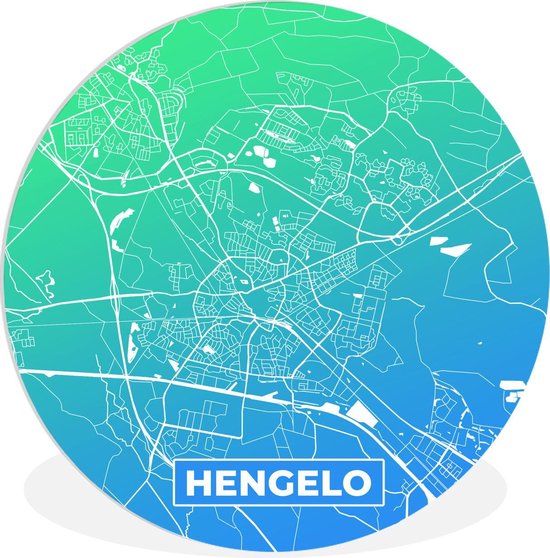 Wall Circle - Wall Circle Indoor - City Map - Hengelo - Blauw - Vert ...