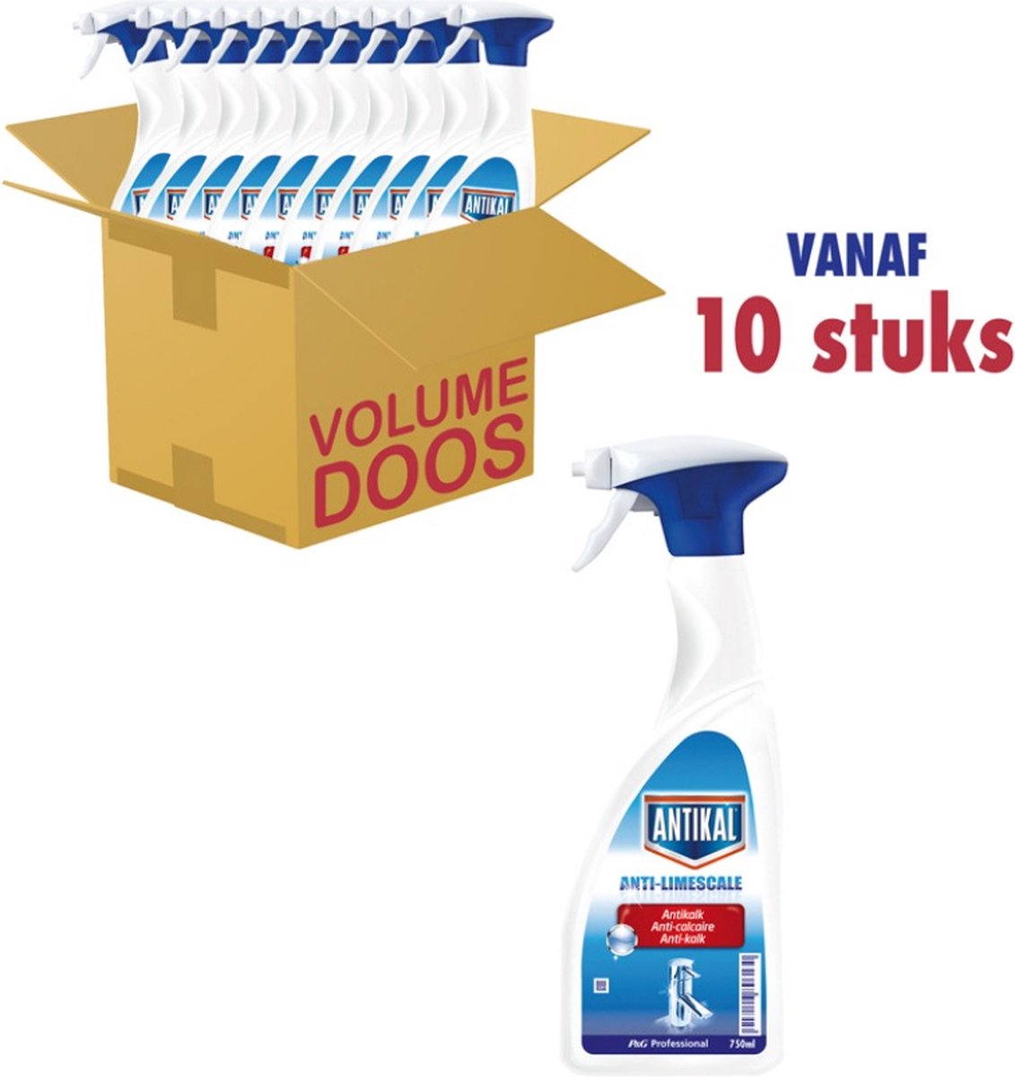 Antikal Anti-Limescale Kalkreiniger Spray - 10 x 750 ml | bol.com