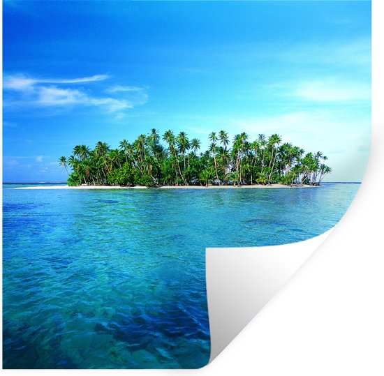 Muurstickers - Sticker Folie - Eiland - Tropisch - Zee - 100x100 cm ...