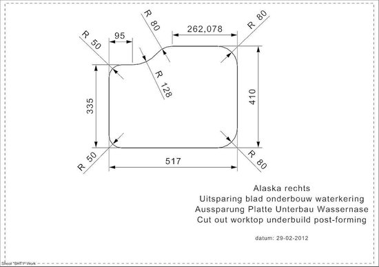 Reginox Alaska RECHTS (U) spoelbak onderbouw | bol