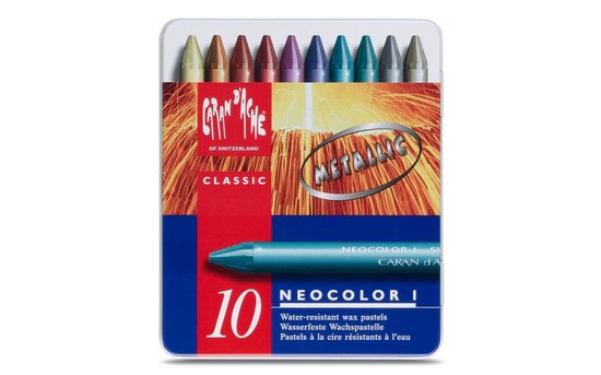 NEOCOLOR I, Metalen doos, 10 kleuren Metallic | bol