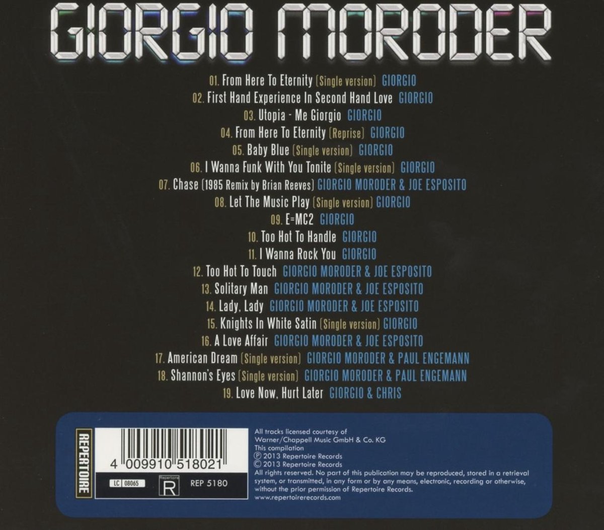 Best Of Electronic Disco, Giorgio Moroder | CD (album) | Muziek | bol.com