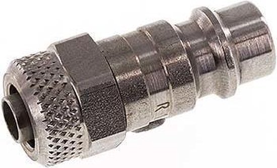 RVS 306L DN 7.2 (Euro) Luchtkoppeling Insteeknippel 6x8 mm Push-On ...