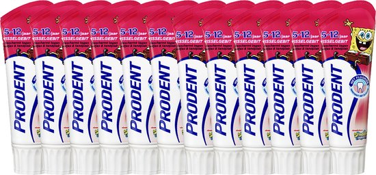 Prodent Kids 5-12 jr Spongebob/Megamindy - 12 x 75 ml - Tandpasta | bol