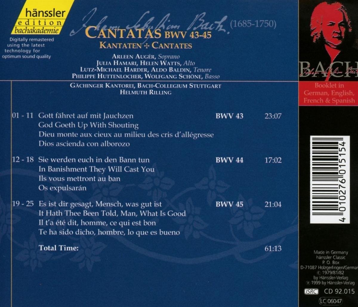 Bach-Ensemble, Helmuth Rilling - J.S. Bach: Cantatas Bwv 43-45 (CD), Bach-Collegium |... | bol.com