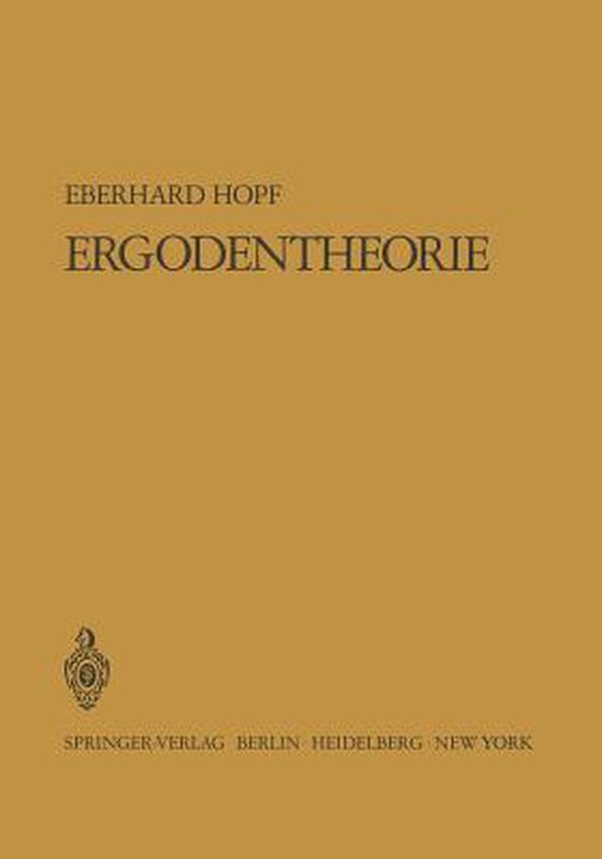 Ergodentheorie | 9783540048817 | Eberhard Hopf | Boeken | bol.com