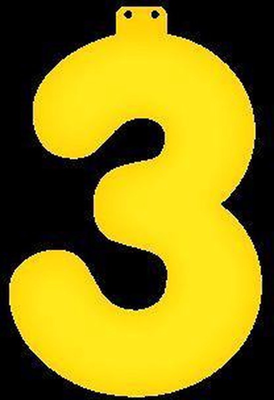 Opblaas cijfer 3 geel | bol