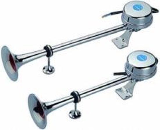 Dubbele verchroomde elektrische claxon/toeter 24V (GS12025) | bol