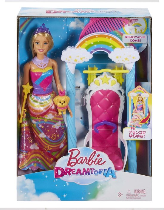Barbie pop Dreamtopia Playset met schommelstoel troon | bol